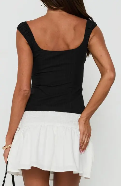 Princess Polly Garconne Textured Lace Trim Tank