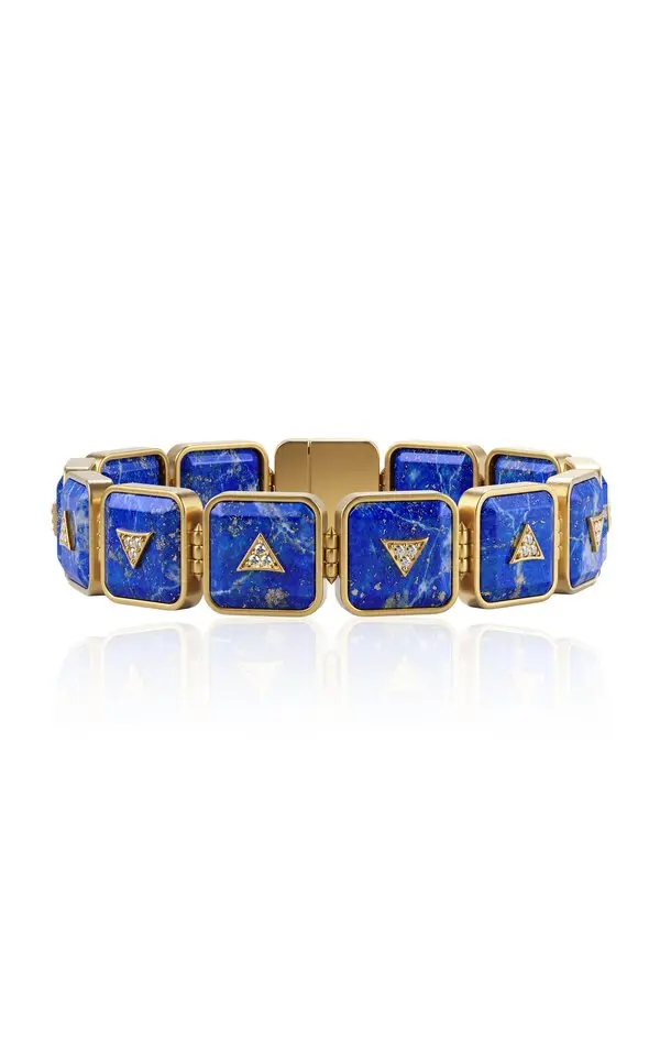 House Of Harlow 1960 14k Yellow Gold Nova Stacker Bracelet - Blue