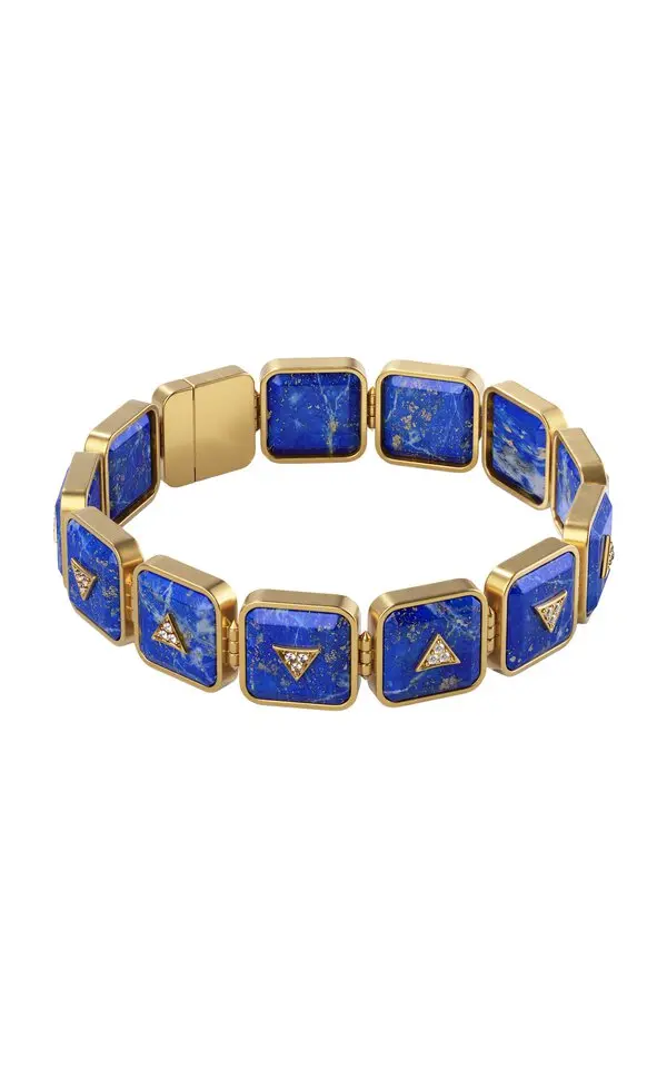 House Of Harlow 1960 14k Yellow Gold Nova Stacker Bracelet - Blue