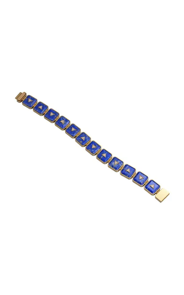House Of Harlow 1960 14k Yellow Gold Nova Stacker Bracelet - Blue