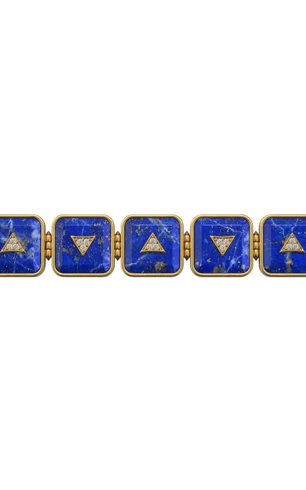 House Of Harlow 1960 14k Yellow Gold Nova Stacker Bracelet - Blue