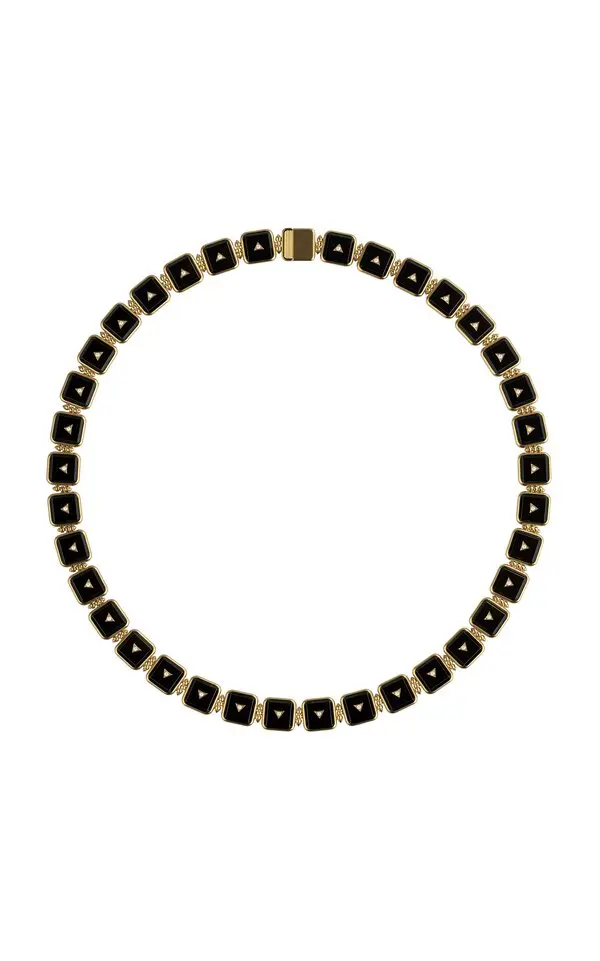 House Of Harlow 1960 14k Yellow Gold Nova Collar Necklace - Black