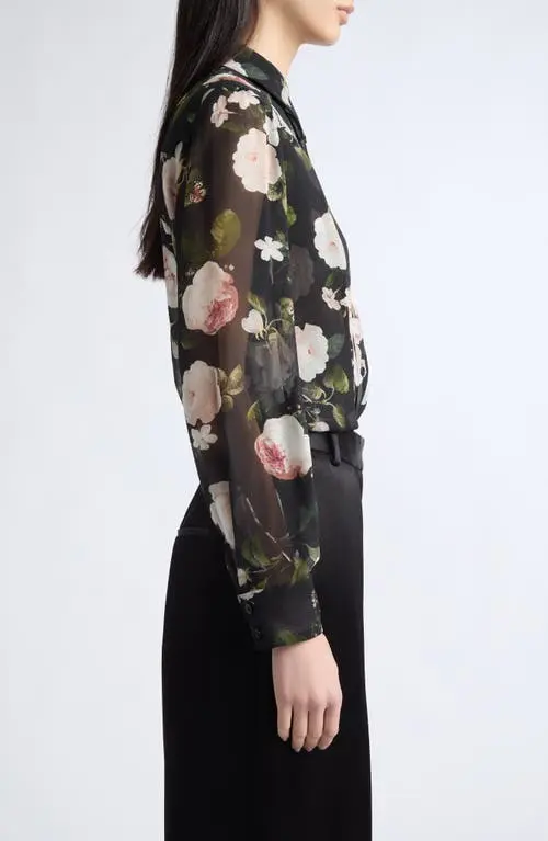 Carolina Herrera Isabella Floral Silk Button-up Shirt
