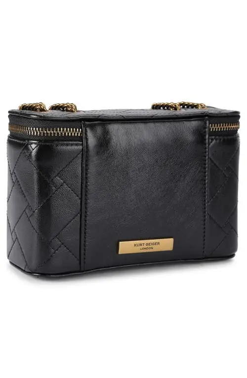 Kurt Geiger Mini Kensington Leather Vanity Crossbody Bag - Black