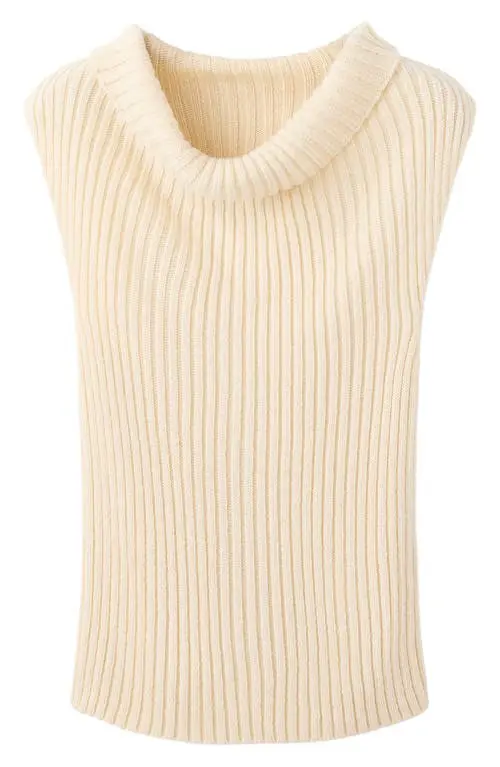 Mango Ribbed Sleeveless Cowl-neck Sweater