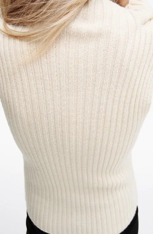 Mango Ribbed Sleeveless Cowl-neck Sweater