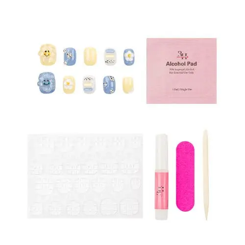 3H NAILS Daisy Dewshort Round Press-on Nails