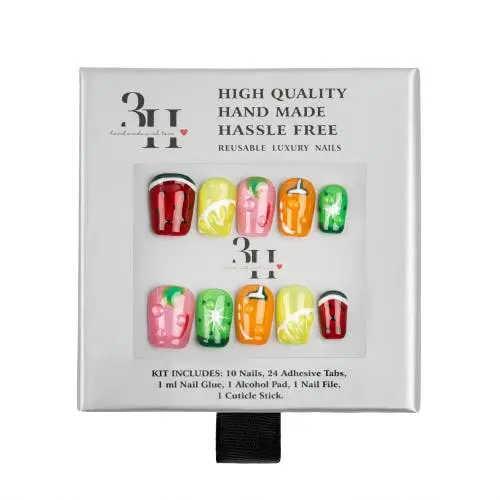 3H NAILS Fruit Punchshort Coffin Press-on Nails