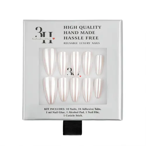 3H NAILS Pearlfectionshort Almond Press-on Nails