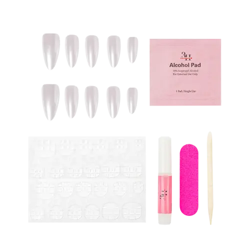 3H NAILS Pearlfectionshort Almond Press-on Nails
