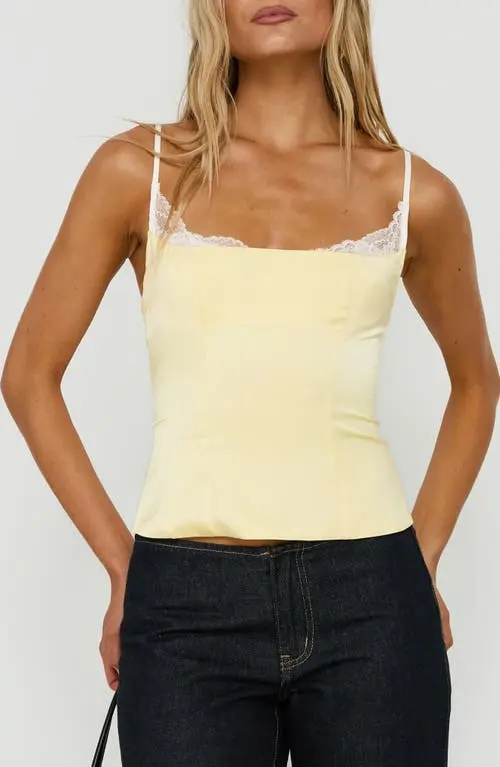 Princess Polly Renaissance Satin Corset Top - Lemon