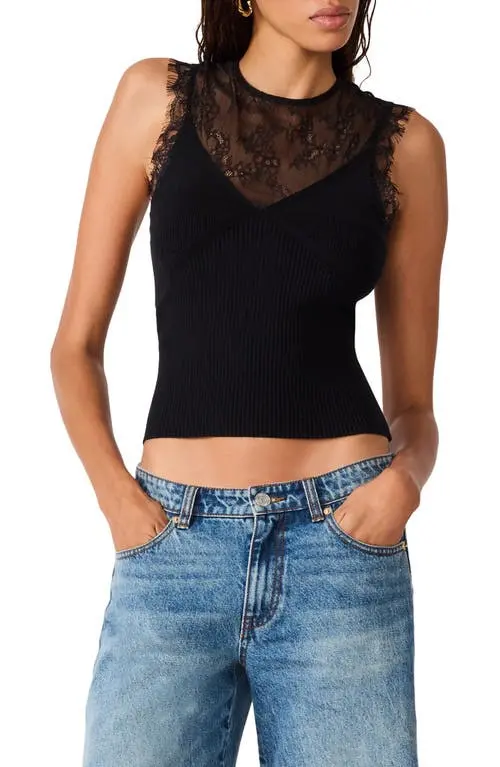 Steve Madden Kourt Rib Sweater Tank - Black