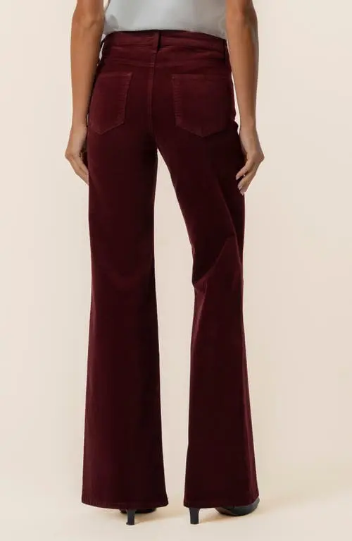 Kut From The Kloth Liliana High Waist Flare Leg Velveteen Pants - Berry