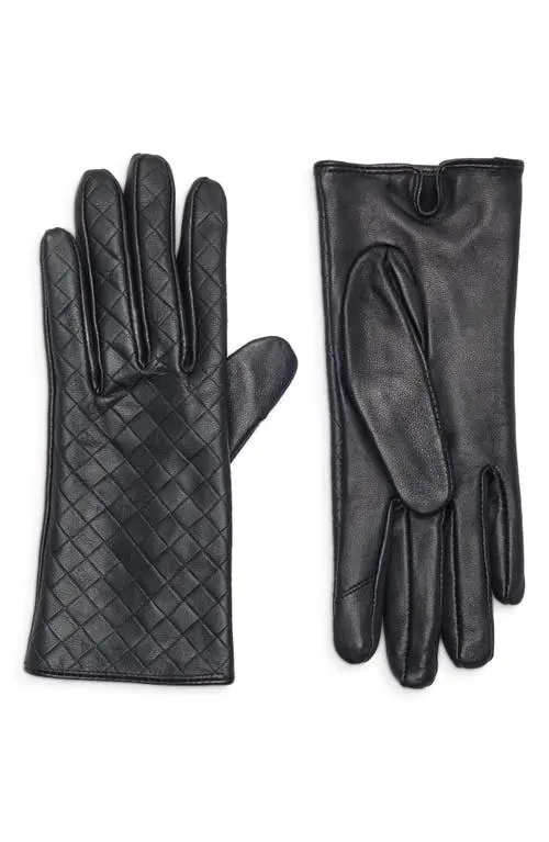 Nordstrom Basketweave Leather Gloves