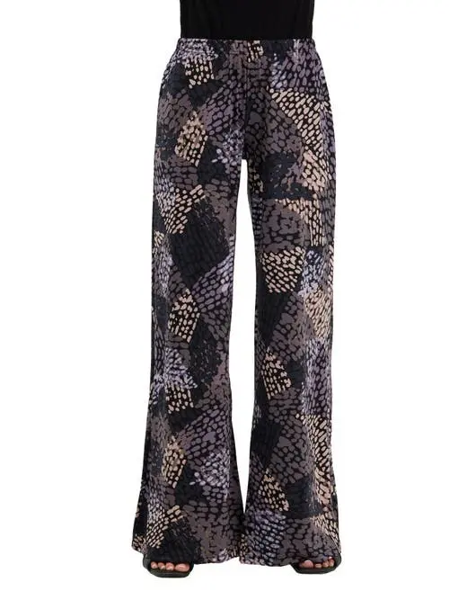 24SEVEN COMFORT APPAREL Essential Elastic Waistband Long Flared Pants