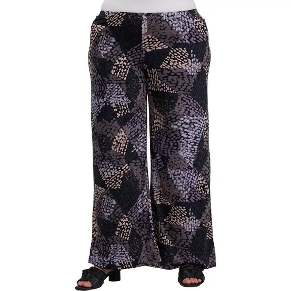 24SEVEN COMFORT APPAREL Essential Curvy Elastic Waistband Long Flared Pants