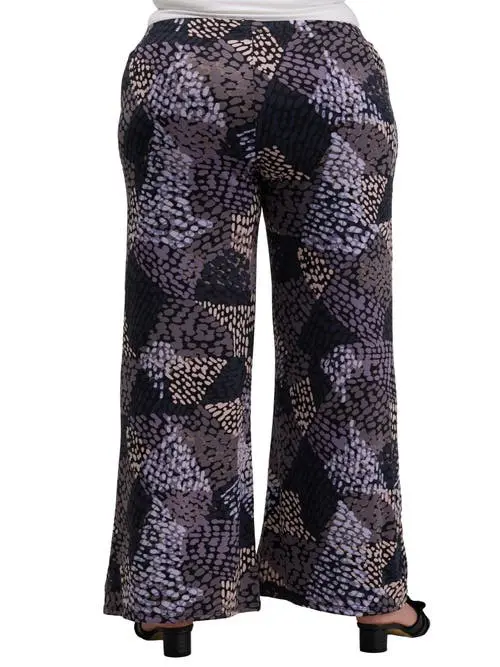 24SEVEN COMFORT APPAREL Essential Curvy Elastic Waistband Long Flared Pants