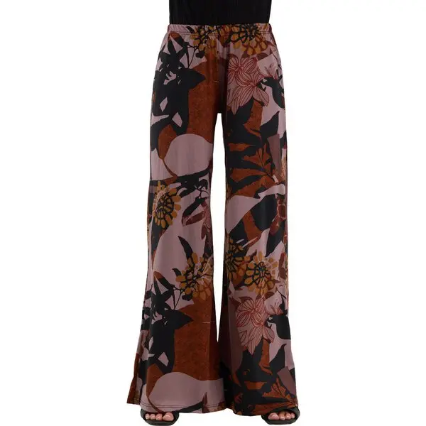 24SEVEN COMFORT APPAREL Essential Elastic Waistband Full Length Flared Pants