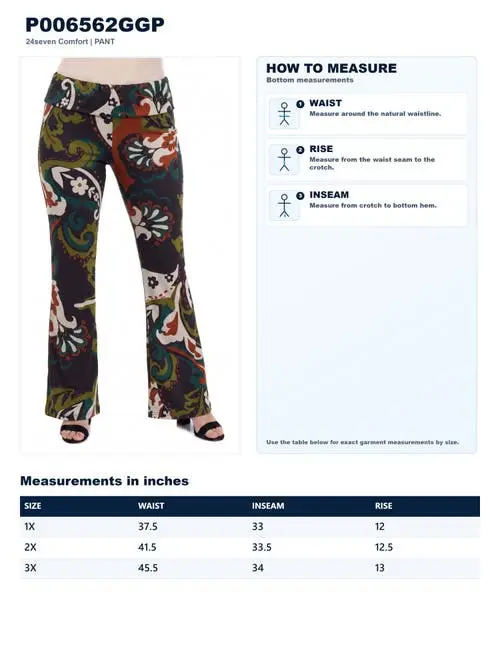 24SEVEN COMFORT APPAREL Elevate Curvy Elastic Waist Bell Bottom Pant