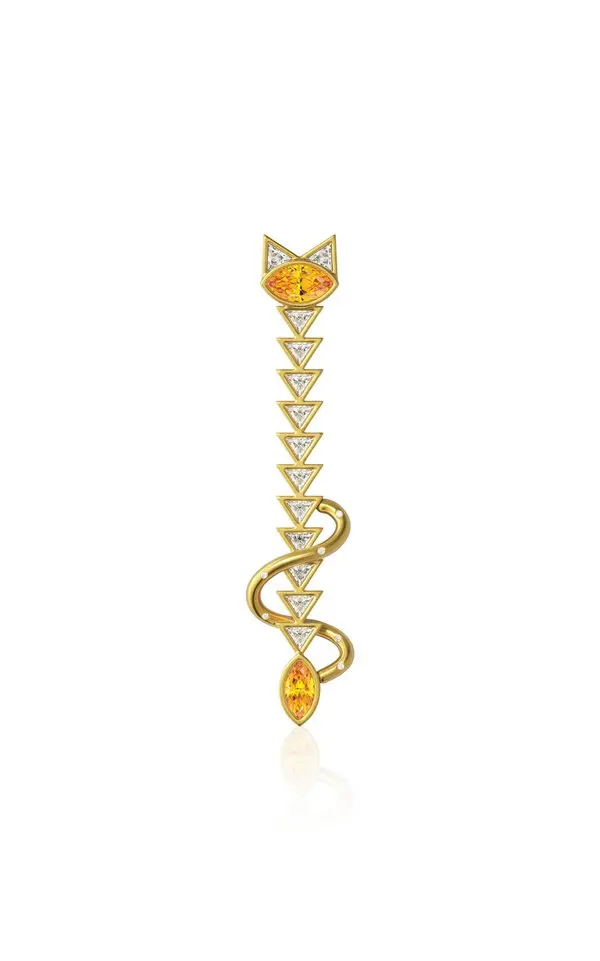 House Of Harlow 1960 18k Gold Tigerlily Citrine Brooch - Yellow