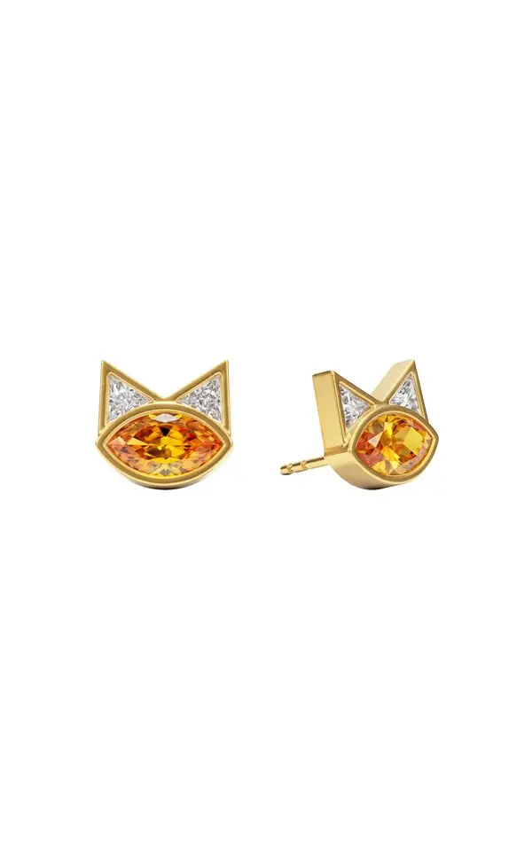 House Of Harlow 1960 18k Gold Tigerlily Citrine Studs