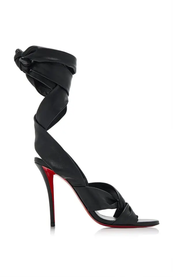 CHRISTIAN LOUBOUTIN Emma 100mm Leather Sandals - Black