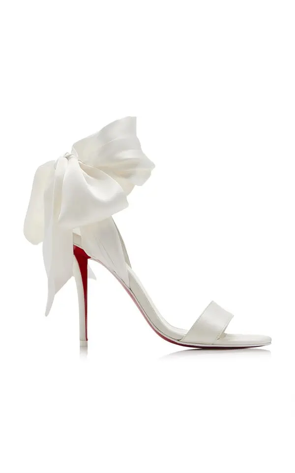 CHRISTIAN LOUBOUTIN Miss Z 100mm Satin Sandals - Ivory