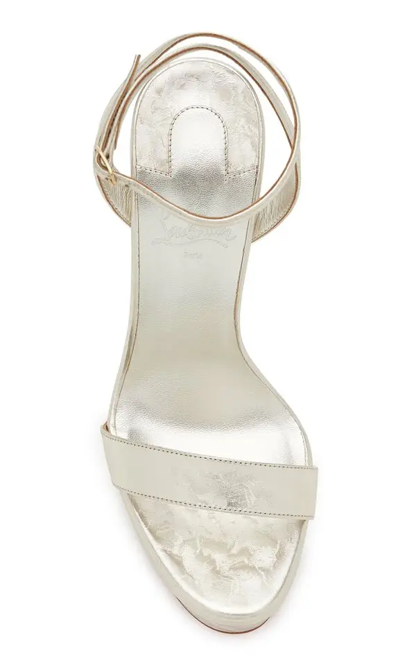 CHRISTIAN LOUBOUTIN Loubi Queen Alta 150mm Metallic Leather Sandals