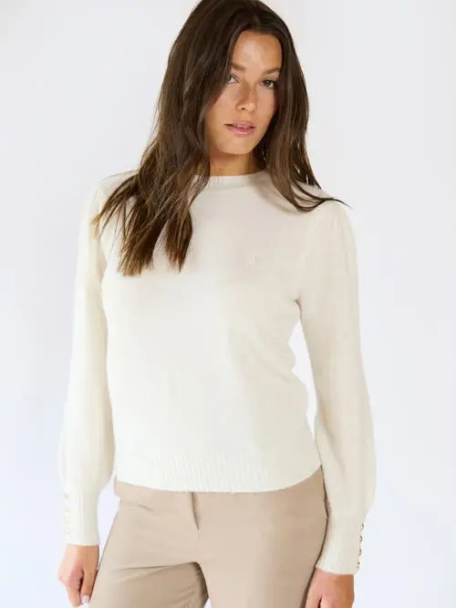 THE LITTLE TAILOR Emily Alpaca Wool Blend Sweater - Cream