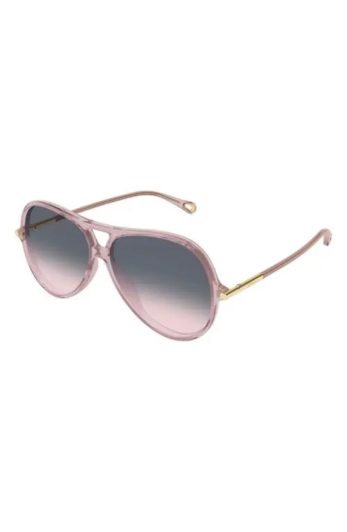 Chloé 59mm Gradient Aviator Sunglasses