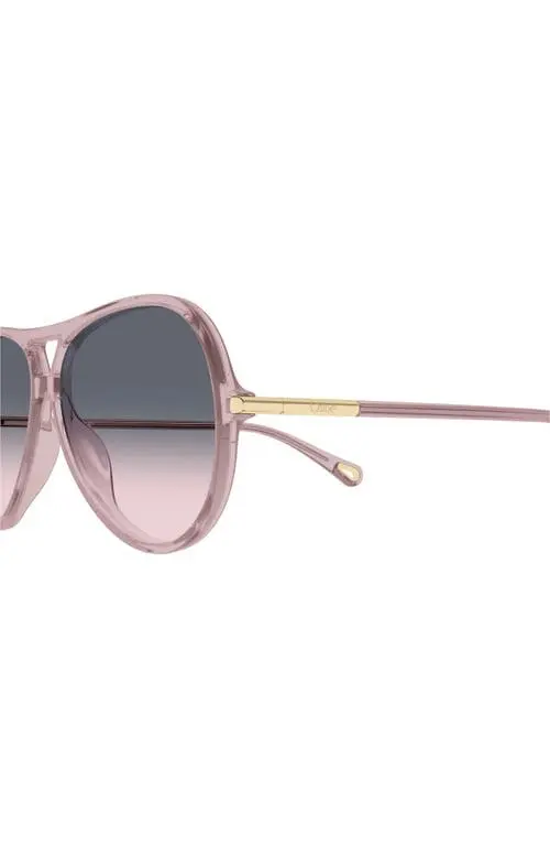 Chloé 59mm Gradient Aviator Sunglasses