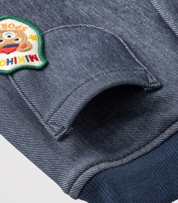 MIKI HOUSE Denim-effect Applique Sweatpants