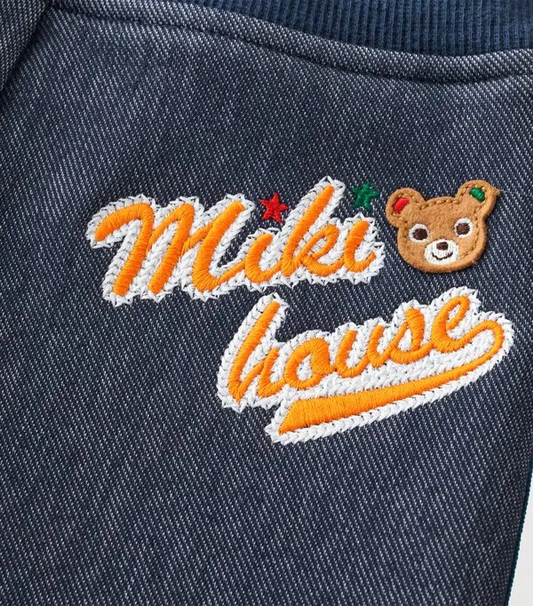 MIKI HOUSE Denim-effect Applique Sweatpants