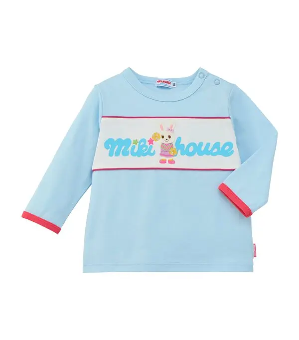 MIKI HOUSE Cotton Bunny Logo T-shirt