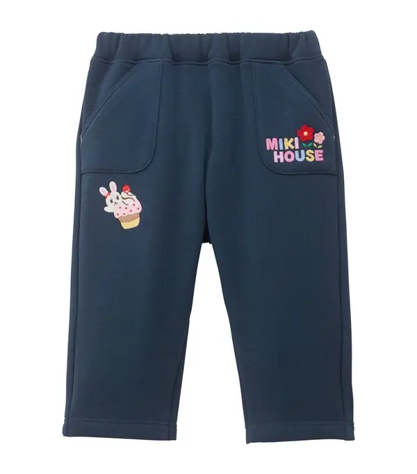 MIKI HOUSE Jersey Appliqué Sweatpants - Navy