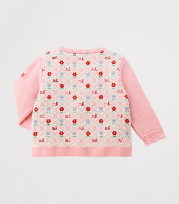 MIKI HOUSE Floral Jacquard Cardigan