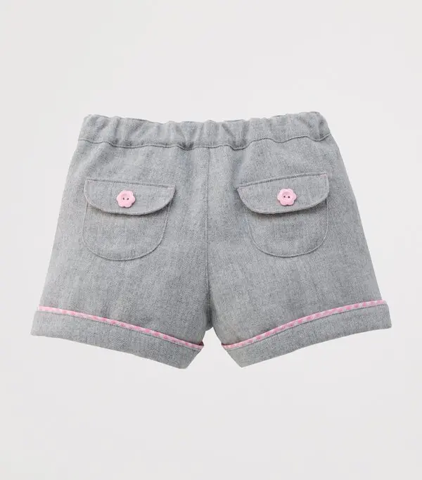 MIKI HOUSE Wool-blend Embroidered Shorts
