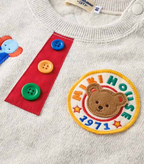 MIKI HOUSE Classic Bear Appliqué Sweatshirt