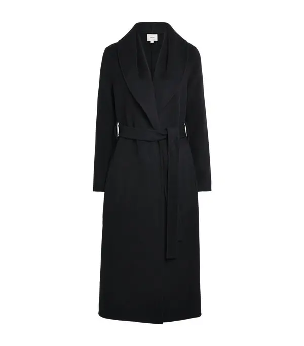 Vince Wool-cashmere Wrap Coat - Black