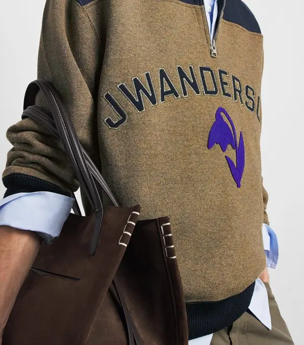 JW Anderson Wool-blend Half-zip Sweatshirt