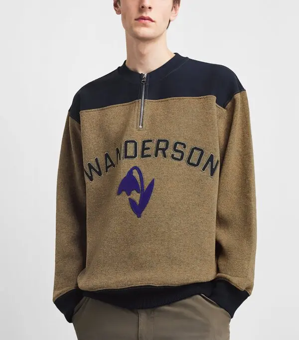 JW Anderson Wool-blend Half-zip Sweatshirt