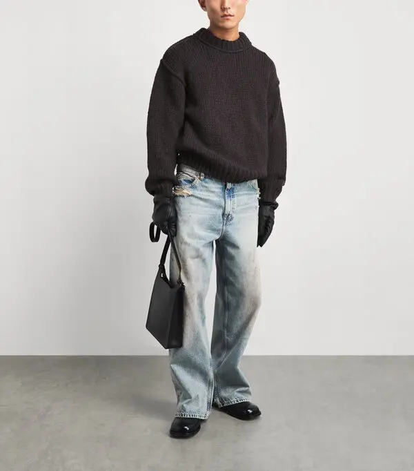 Our Legacy Merino Wool-alpaca Mock Roundneck Sweater