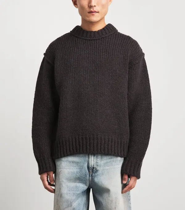 Our Legacy Merino Wool-alpaca Mock Roundneck Sweater