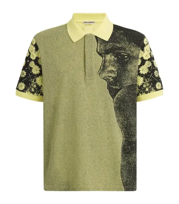 JW Anderson Cotton With Daisies Polo Shirt - Yellow