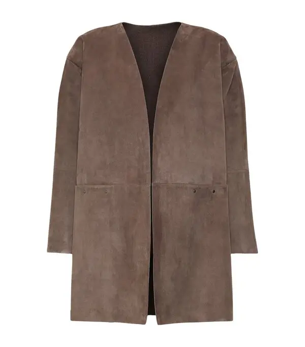 Max Mara Goat Suede Coat - Brown