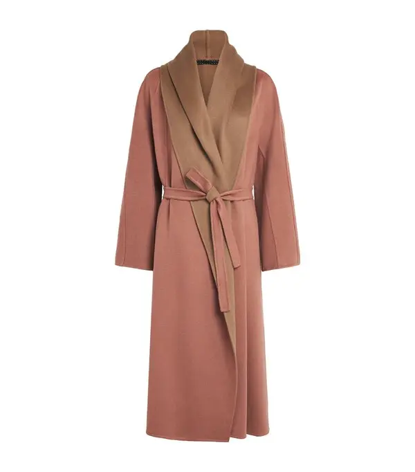 Max Mara Cashmere Reversible Foulard Coat - Pink
