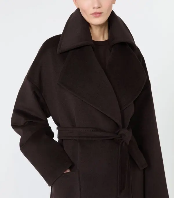 Max Mara Virgin Wool-alpaca-cashmere Wrap Coat
