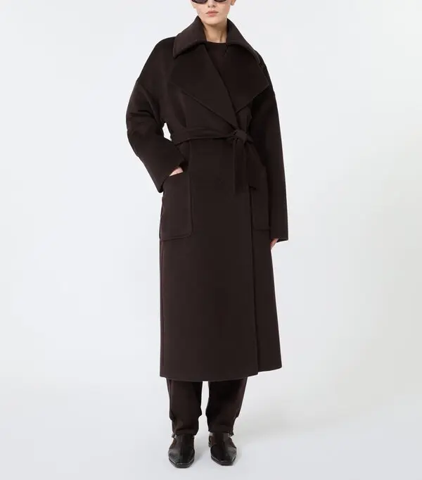 Max Mara Virgin Wool-alpaca-cashmere Wrap Coat