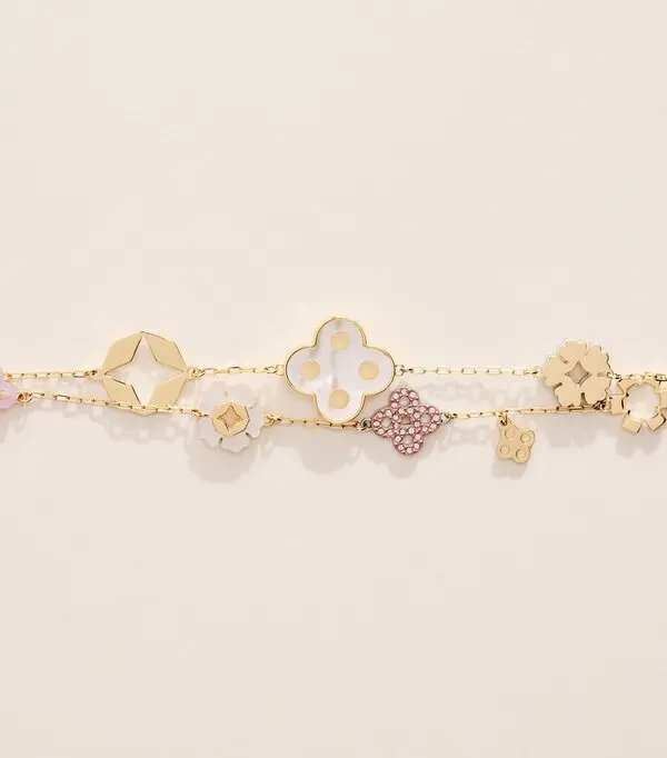 Tory Burch Plated Forget-me-not Charm Bracelet