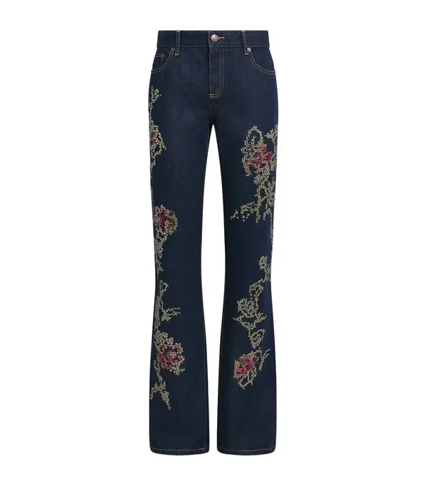 Tory Burch Embellished Bootcut Jeans